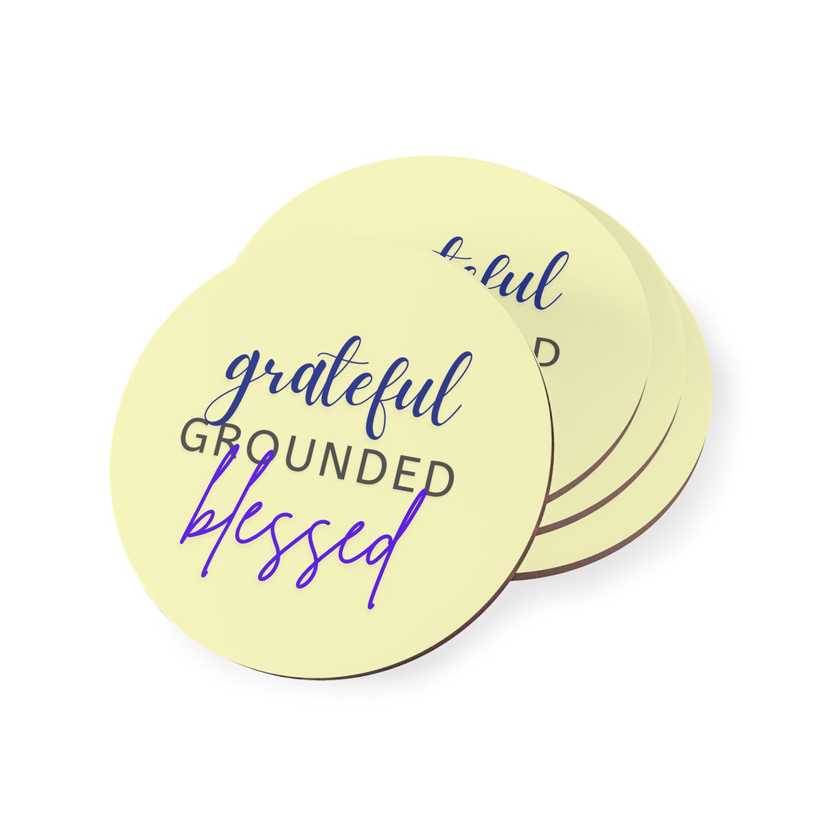 Grateful Grounded Blessed Coasters Set of 4 – Grit and Grace