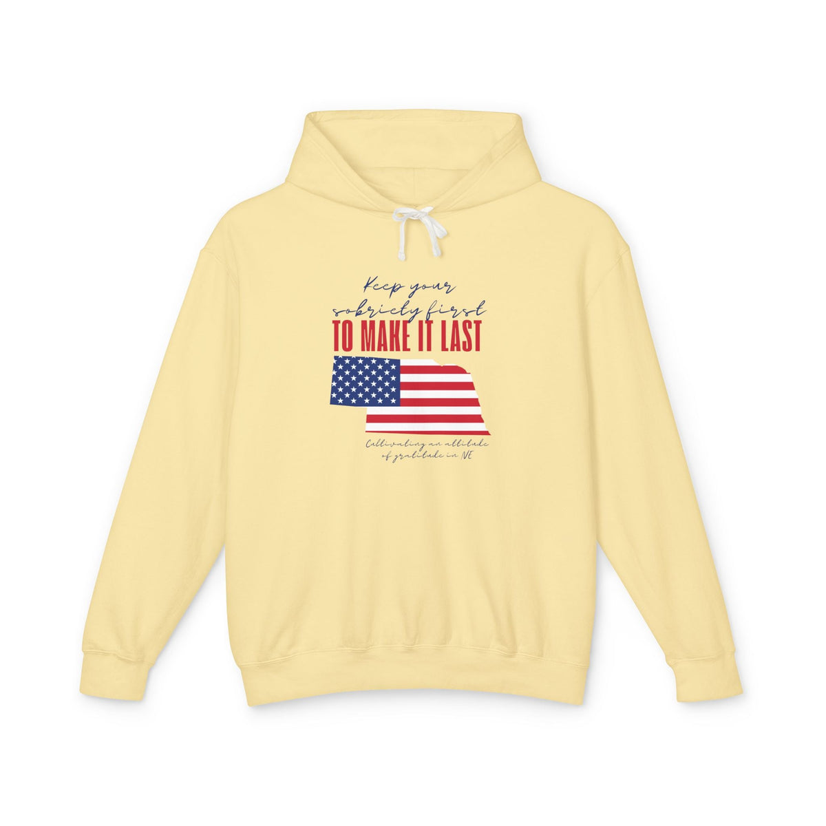 Sobriety First- NE Unisex Lightweight Hooded Sweatshirt – Grit and Grace